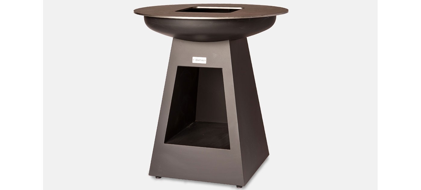 OnFire BBQ, hight: 100 cm with wood storage, Black Version