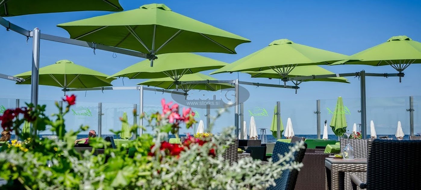 Paraflex DUO round umbrella, R270 cm with Neo arm and pole