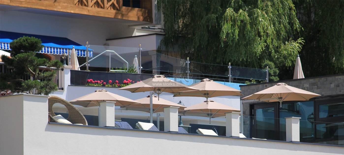 Paraflex DUO round umbrella, R270 cm with Neo arm and pole